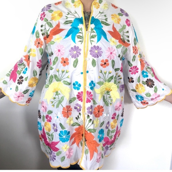 Vintage | Jackets & Coats | Vintage 6s Embroidered Boho Jacket Cardigan ...